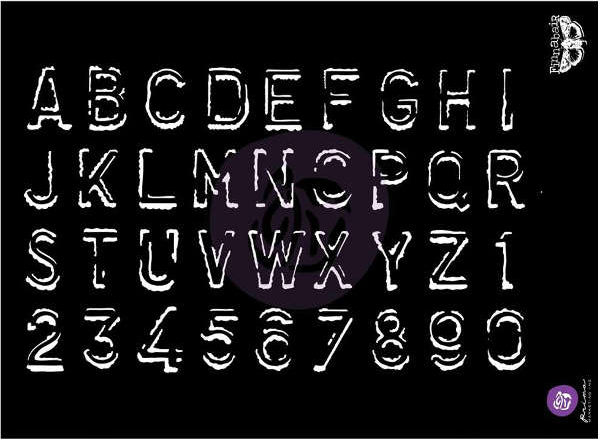 Finnabair – 7×9 Stencils – Alpha – Prima - Creative Inspirations