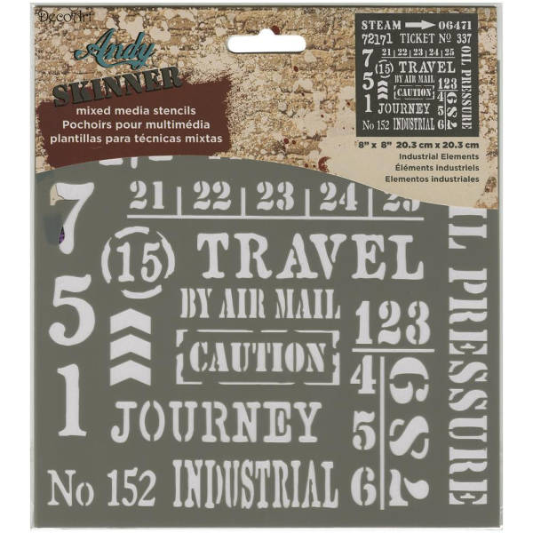 Andy Skinner 8×8 Mixed Media Stencil – Industrial Elements – Deco Art ...