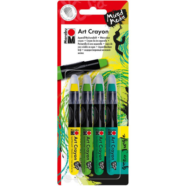 Mixed Media Art Crayon Set – Green Jungle – Marabu - Creative Inspirations